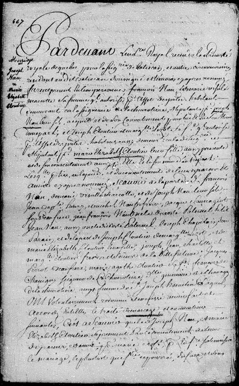 Contrat de mariage passé pardevant maître Pollet, notaire royal en la ...