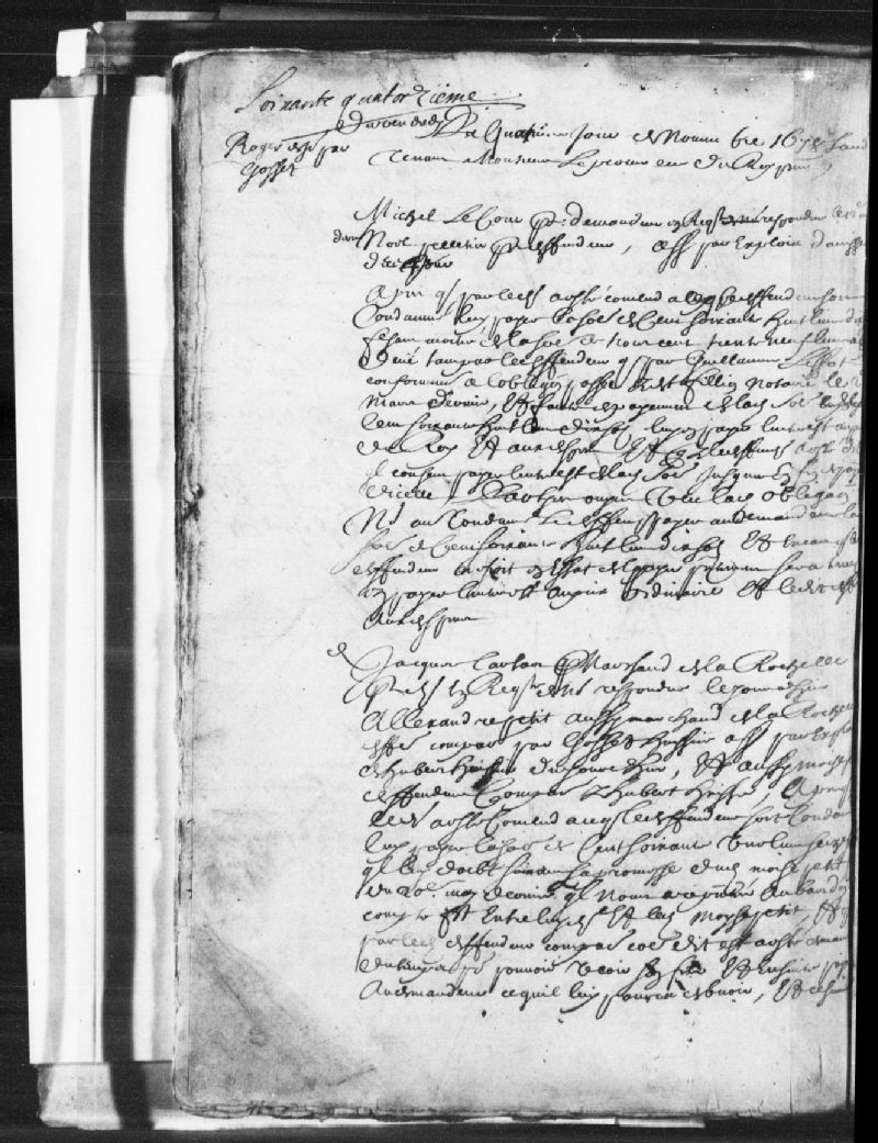 Cause entre Jacques Tartas, marchand de La Rochelle, demandeur, et ...